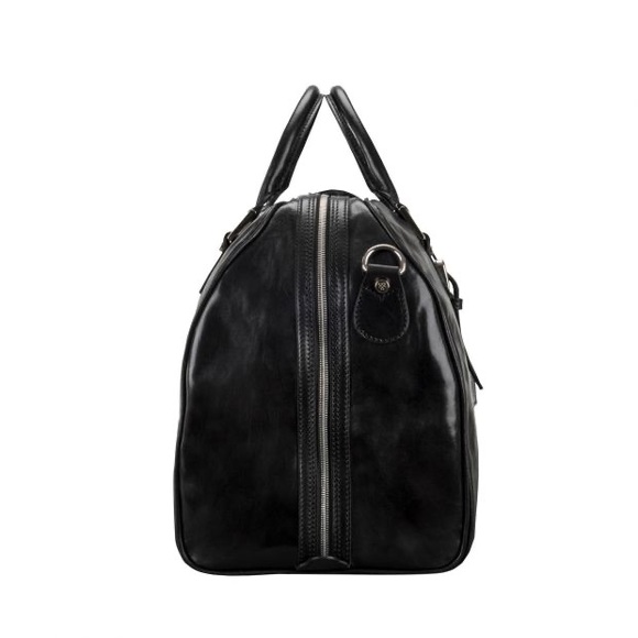 Bags | Maxwell Scott Black Leather Duffel Bag Farini Leather Carry On ...